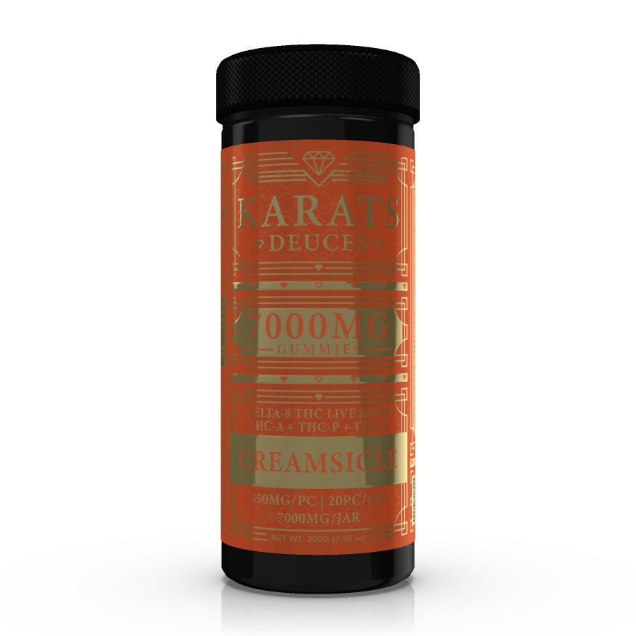 Creamsicle Karats Deuces THC-A Gummies 7,000mg – Triangle Hemp Wellness